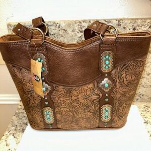 Justin Boots | Bags | Justin Boot Tote Inlay Conceal Carry Western ...